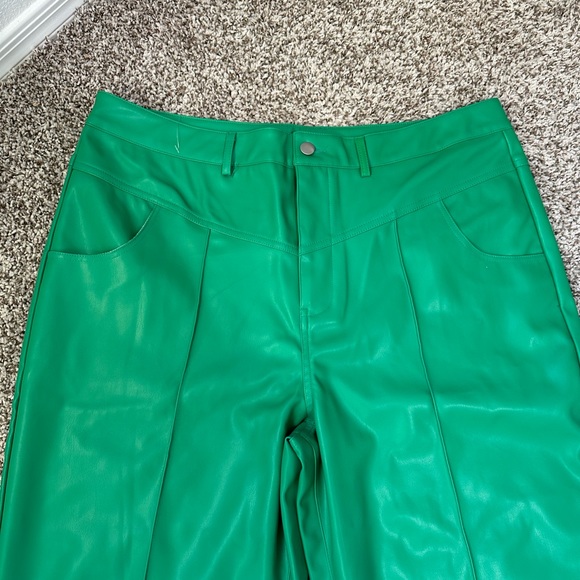 PrettyLittleThing | Pants & Jumpsuits | Plt Green Leather Pants | Poshmark